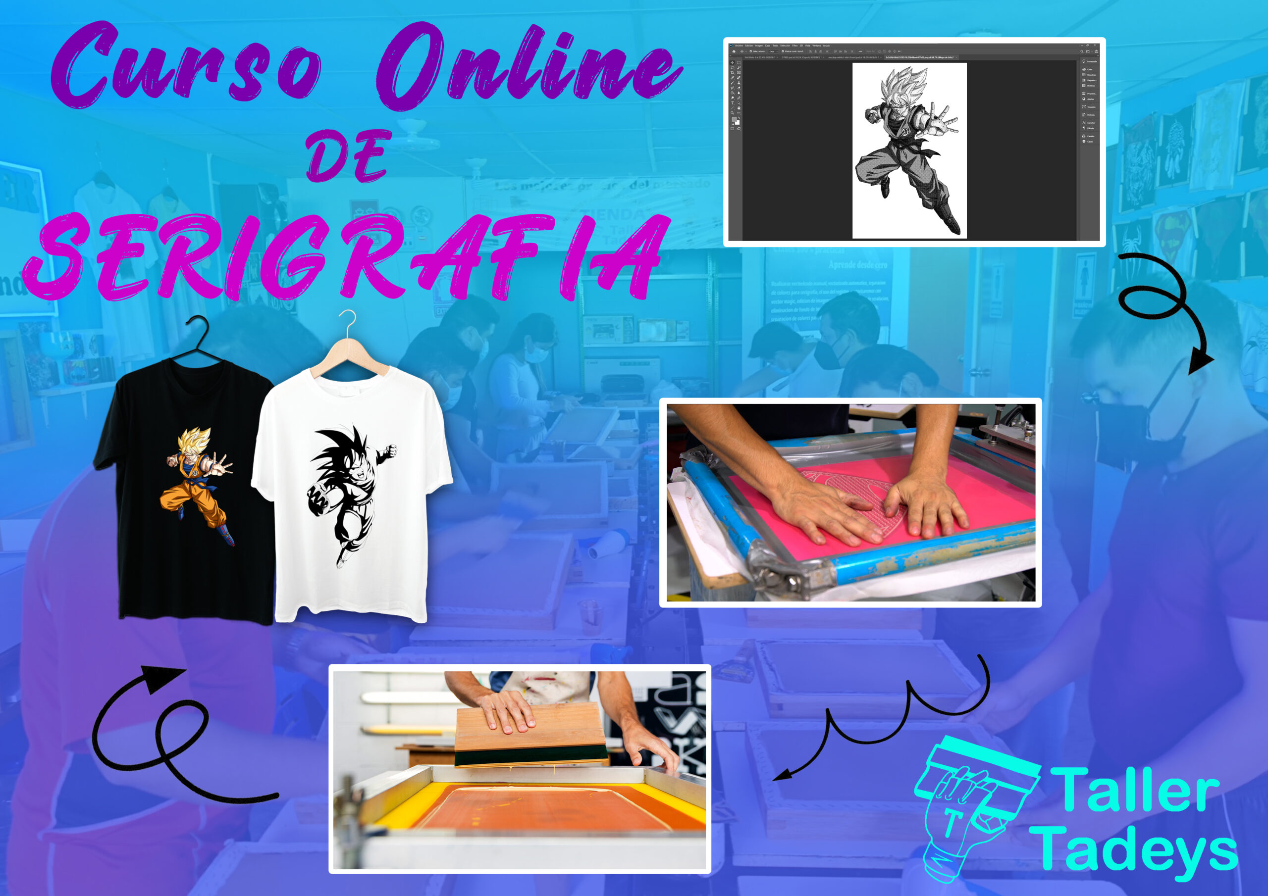 Curso de diseño grafico para Serigrafia – estampado – Taller Tadeys
